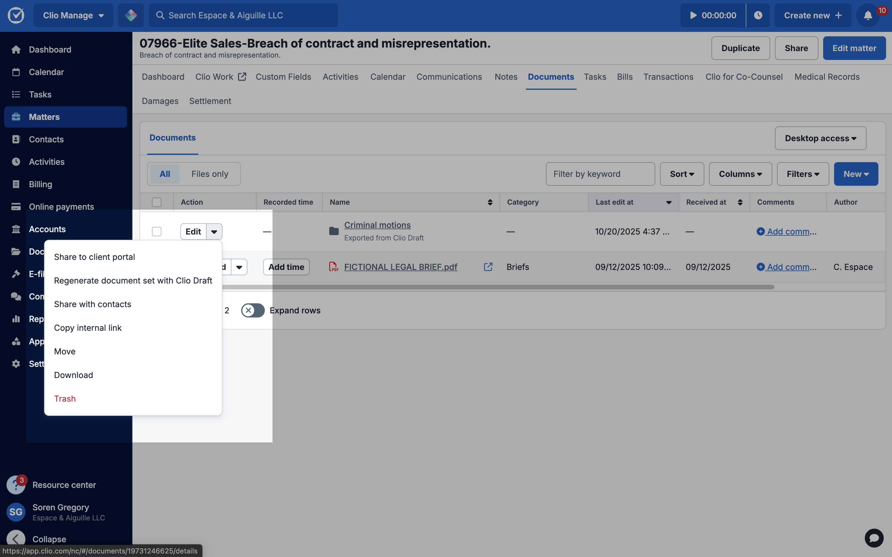 Clio Draft: Draft and Manage Documents – Home